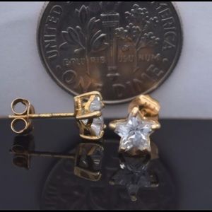 Jewelry | 1 Ct Star Cut Diamond 14k Gold Studs | Poshmark